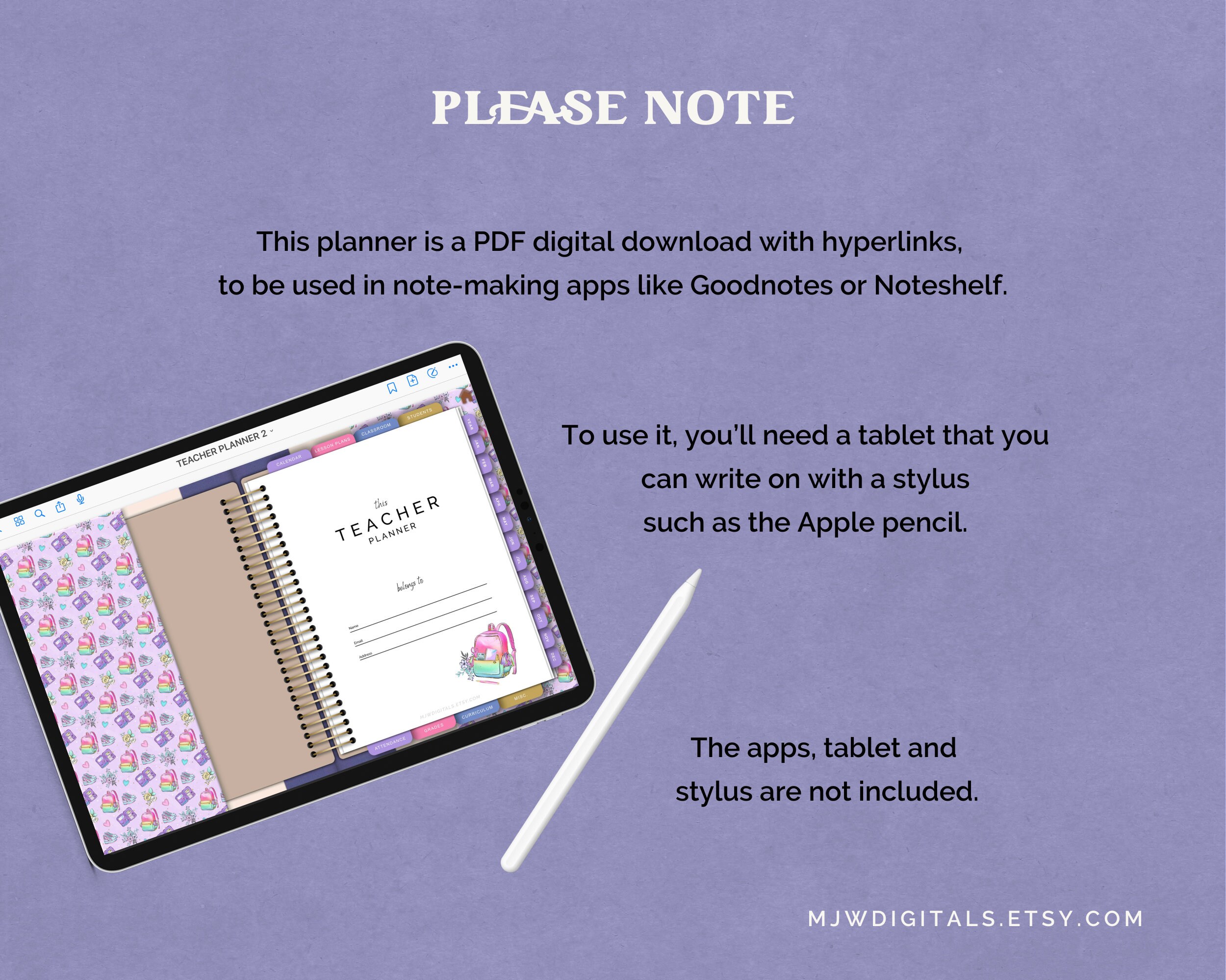 Teacher, Digital Planner for Teachers, 2023-24 School Year, Lesson ...