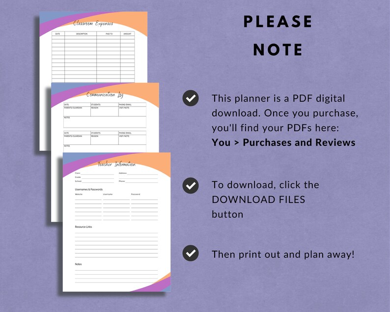 Teacher Planner 2023-24, Printable Planner, Lesson Planner, Academic ...