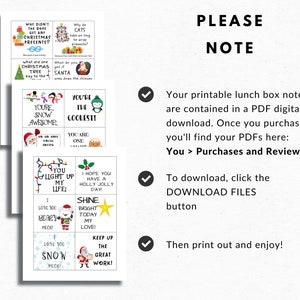 Christmas Lunchbox Notes, Jokes, Motivation (PDF) - Etsy