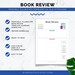 Book Review, Book Summary, Printable Template, Fillable PDF, Reading ...