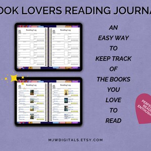 Book Lovers Reading Planner, Deluxe, Reading Journal, Digital Planner ...