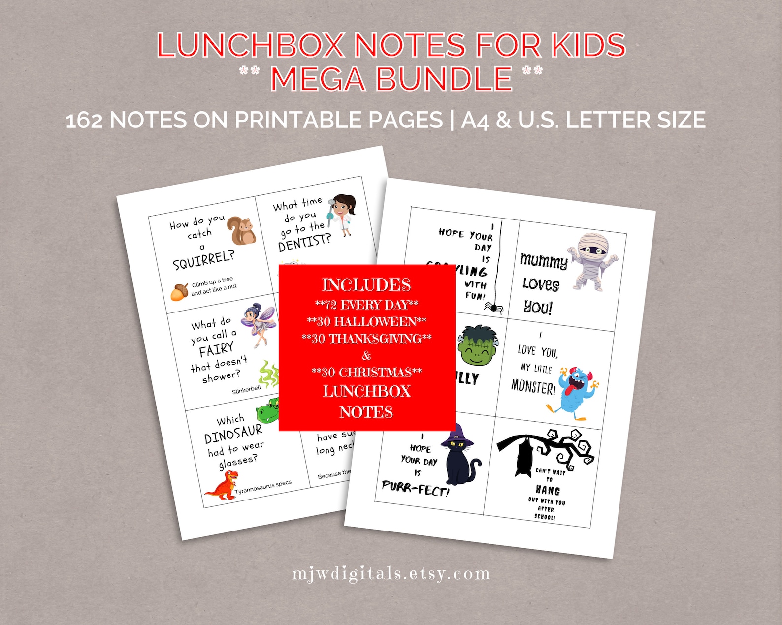 Kids Lunchbox Notes, Mega Bundle, Jokes, Motivation (printable PDF) - Etsy