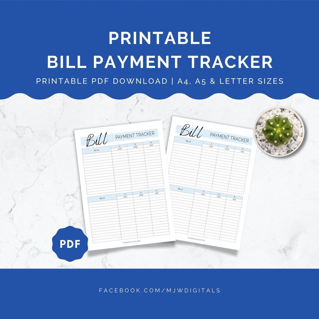 Printable Planner, Bill Tracker Printable Planner Page, Finance Planner ...