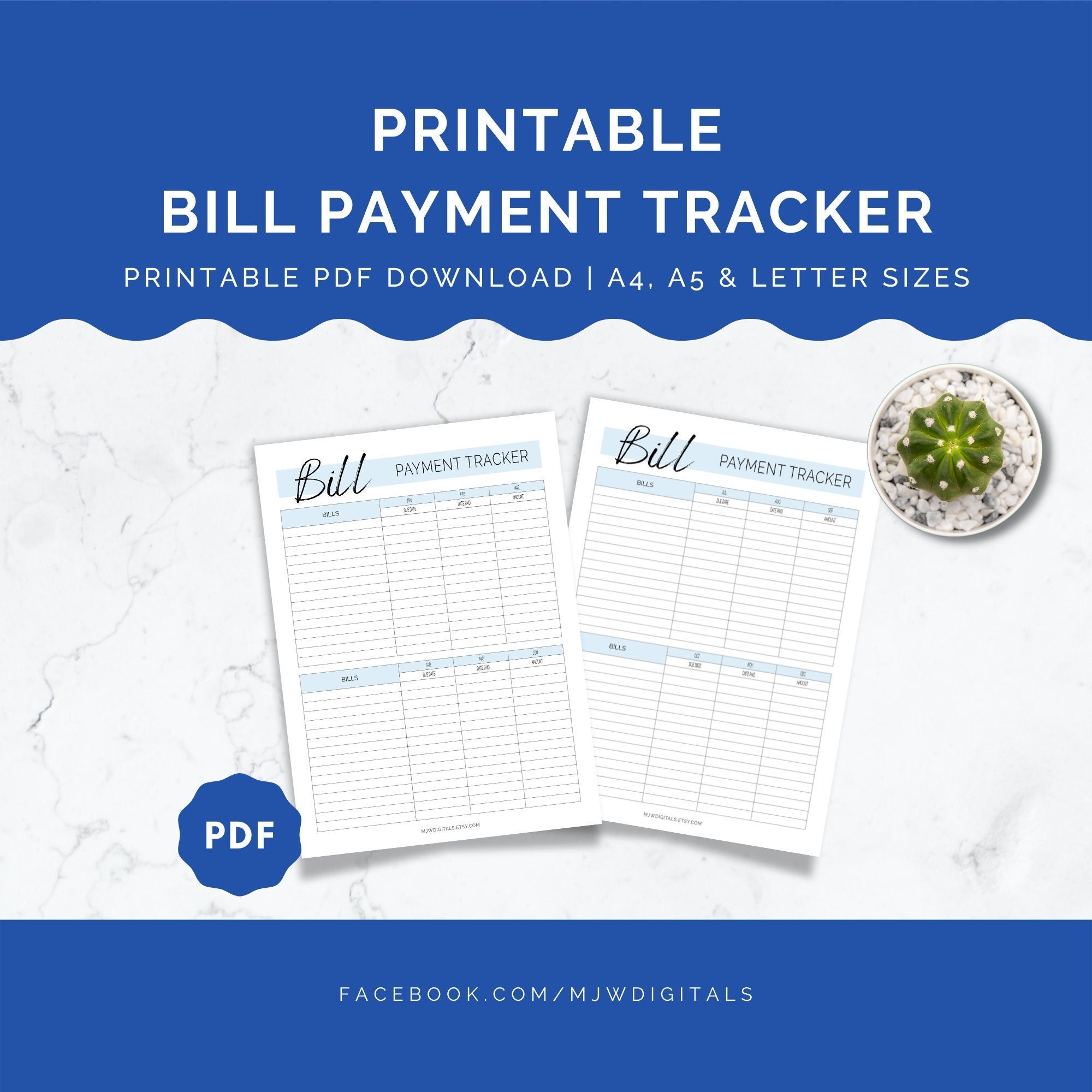 Printable Planner, Bill Tracker Printable Planner Page, Finance Planner ...