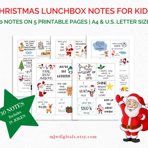 Christmas Lunchbox Notes, Jokes, Motivation (PDF) - Etsy