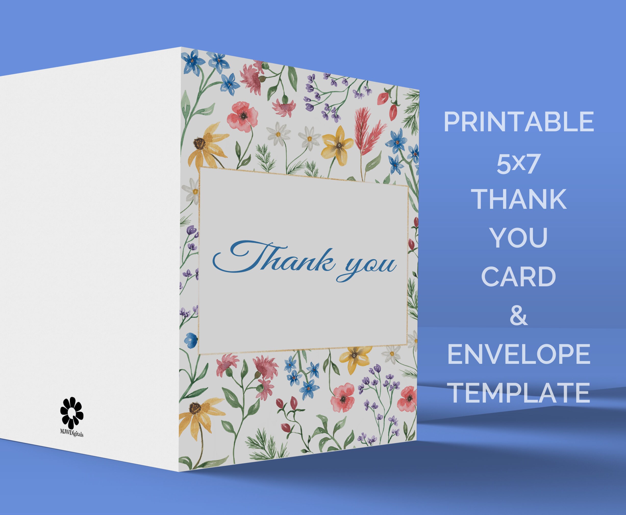 Thank You Card, Printable Thank You Card, Greeting Card, Digital Card ...