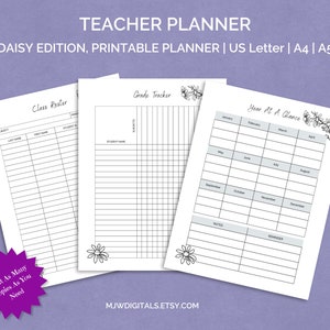 Teacher Planner, Printable Planner, Undated, Lesson Planners, Classroom ...