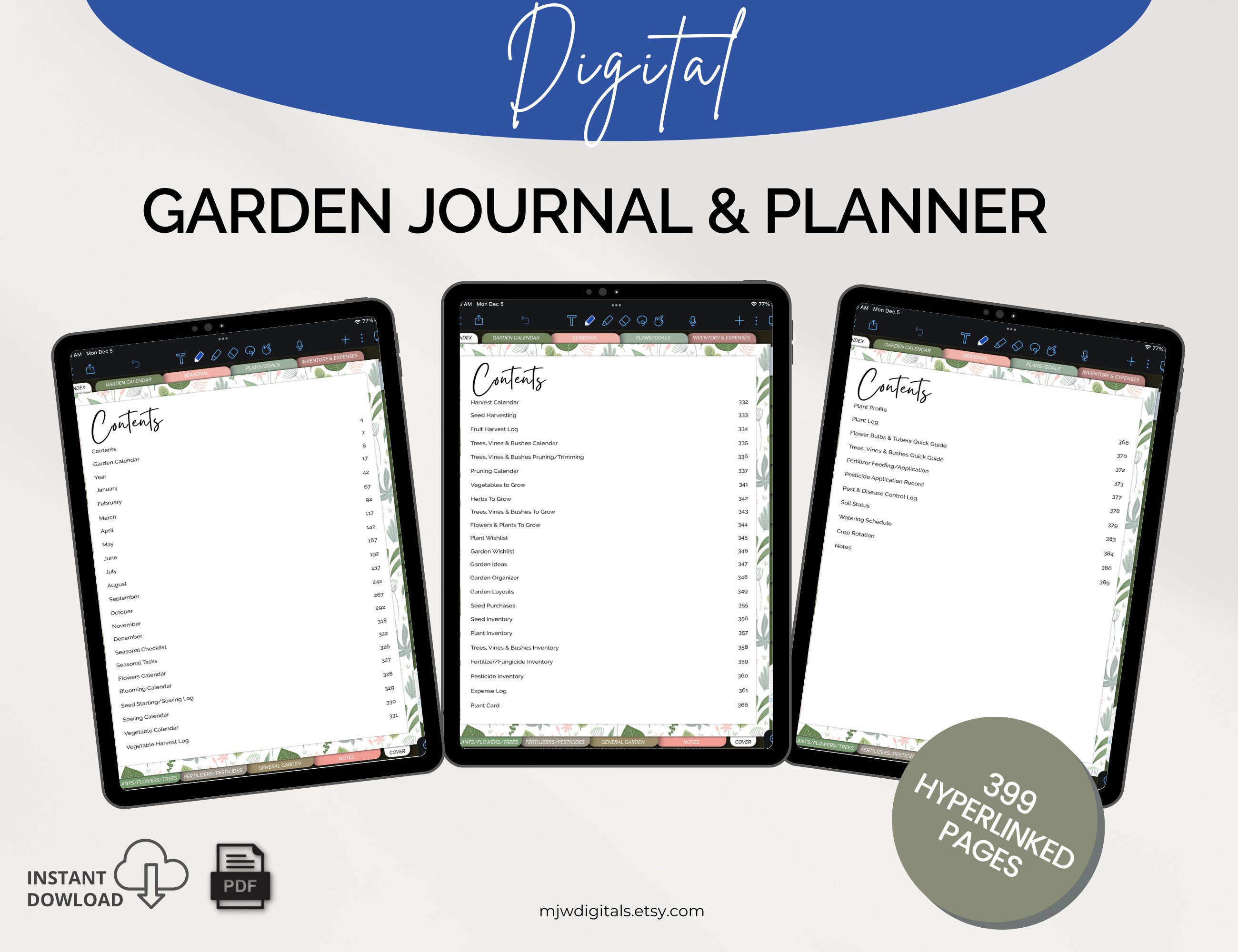 Garden Planner, Garden Journal Digital, Gardener Notebook, Garden ...