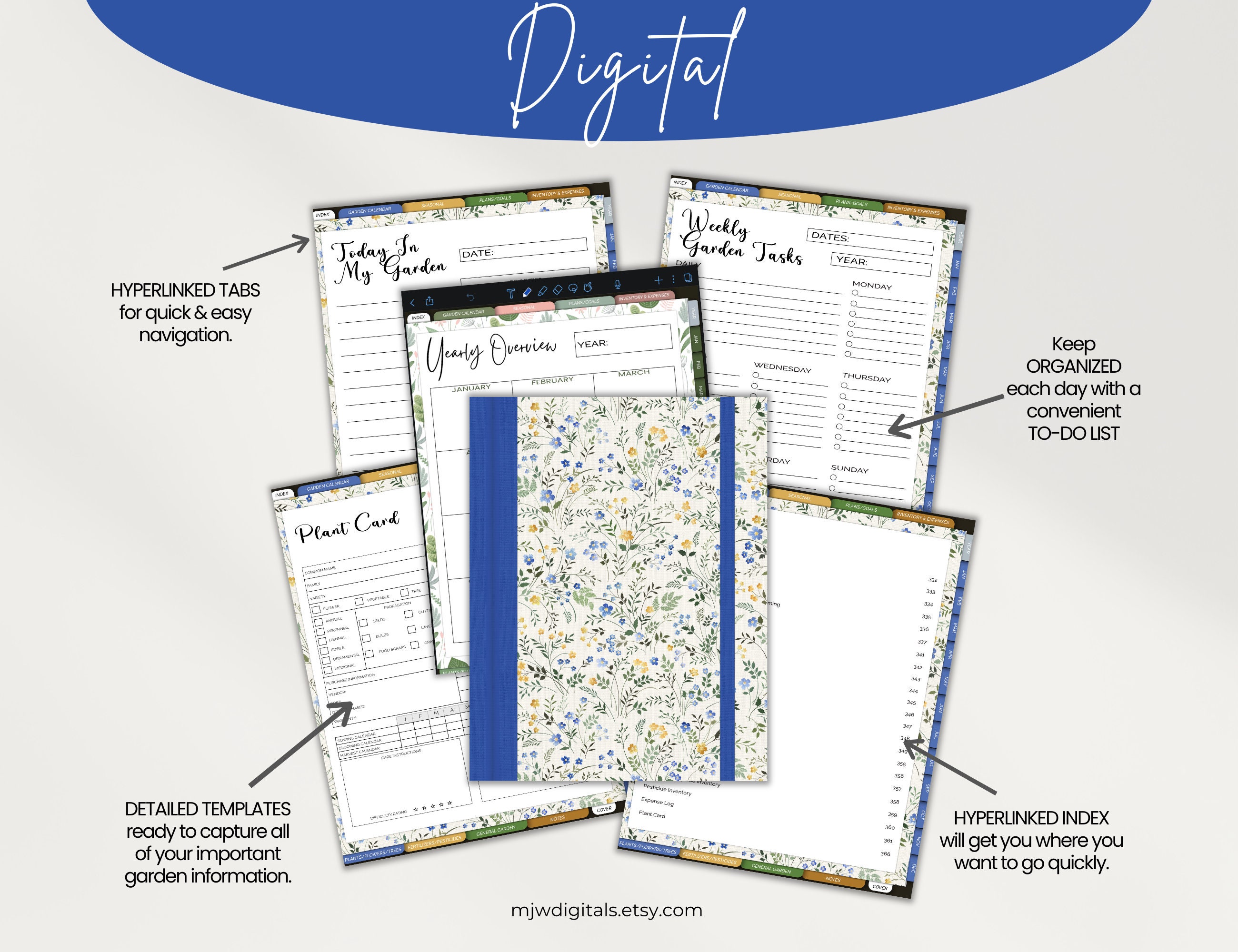 Digital Garden Planner Journal, 399 Page Gardening Organizer (goodnotes ...