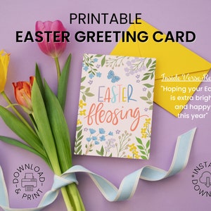 Printable Easter Card Bundle, Floral 5x7 Greeting (digital Download) - Etsy