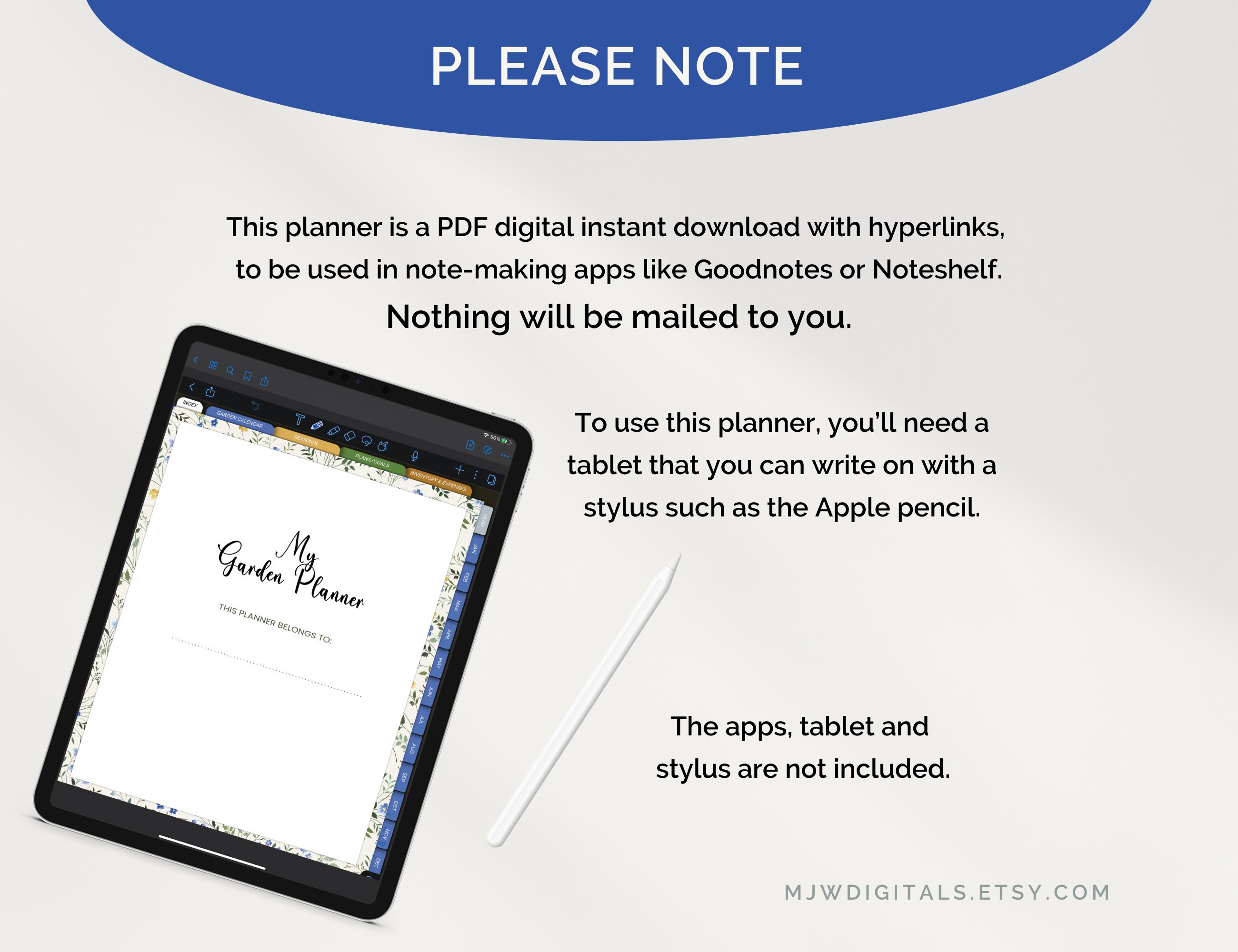 Garden Digital Planner, Garden Journal, Gardener Notebook, Gardening ...