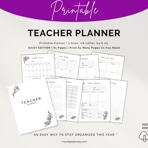 Teacher Planner, Printable Planner, Undated, Lesson Planners, Classroom ...