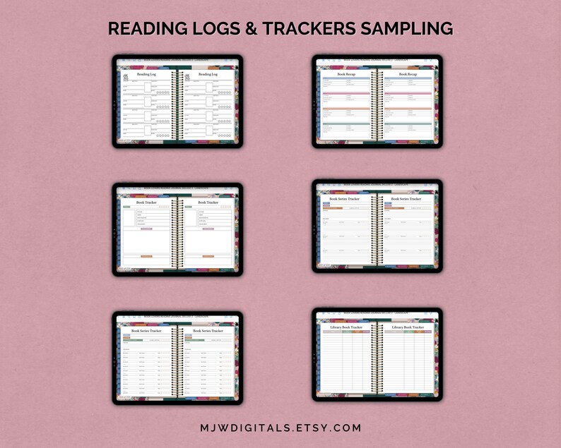 Book Lovers Reading Journal, Digital Deluxe, Reading Planner, to Be ...