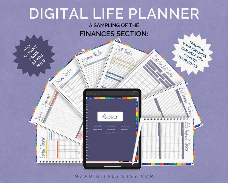Life Planner & Organizer, Undated, Digital Planner for Note-taking Apps ...
