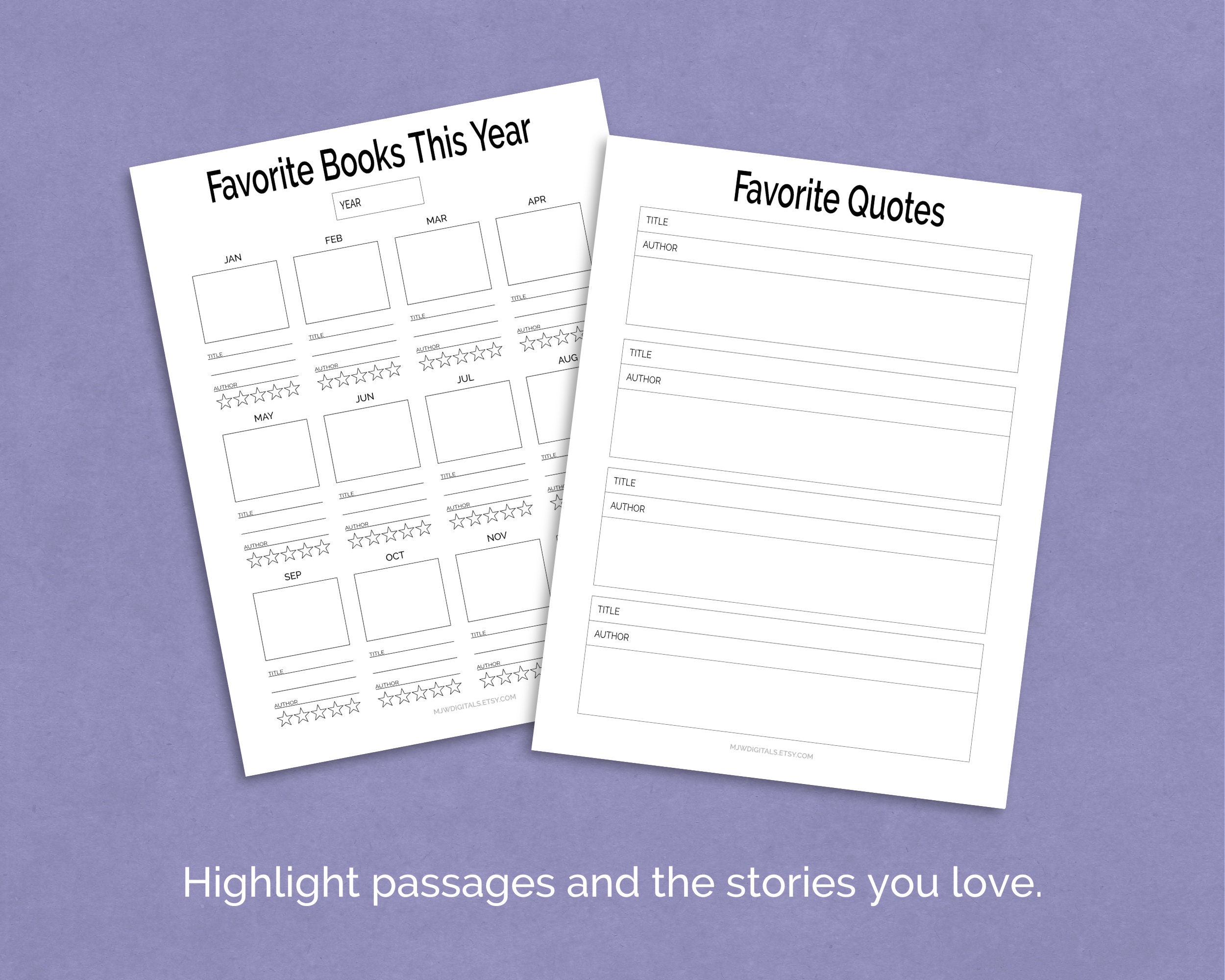 Reading Journal Printable, Minimalist Style for Book Lovers, Deluxe ...