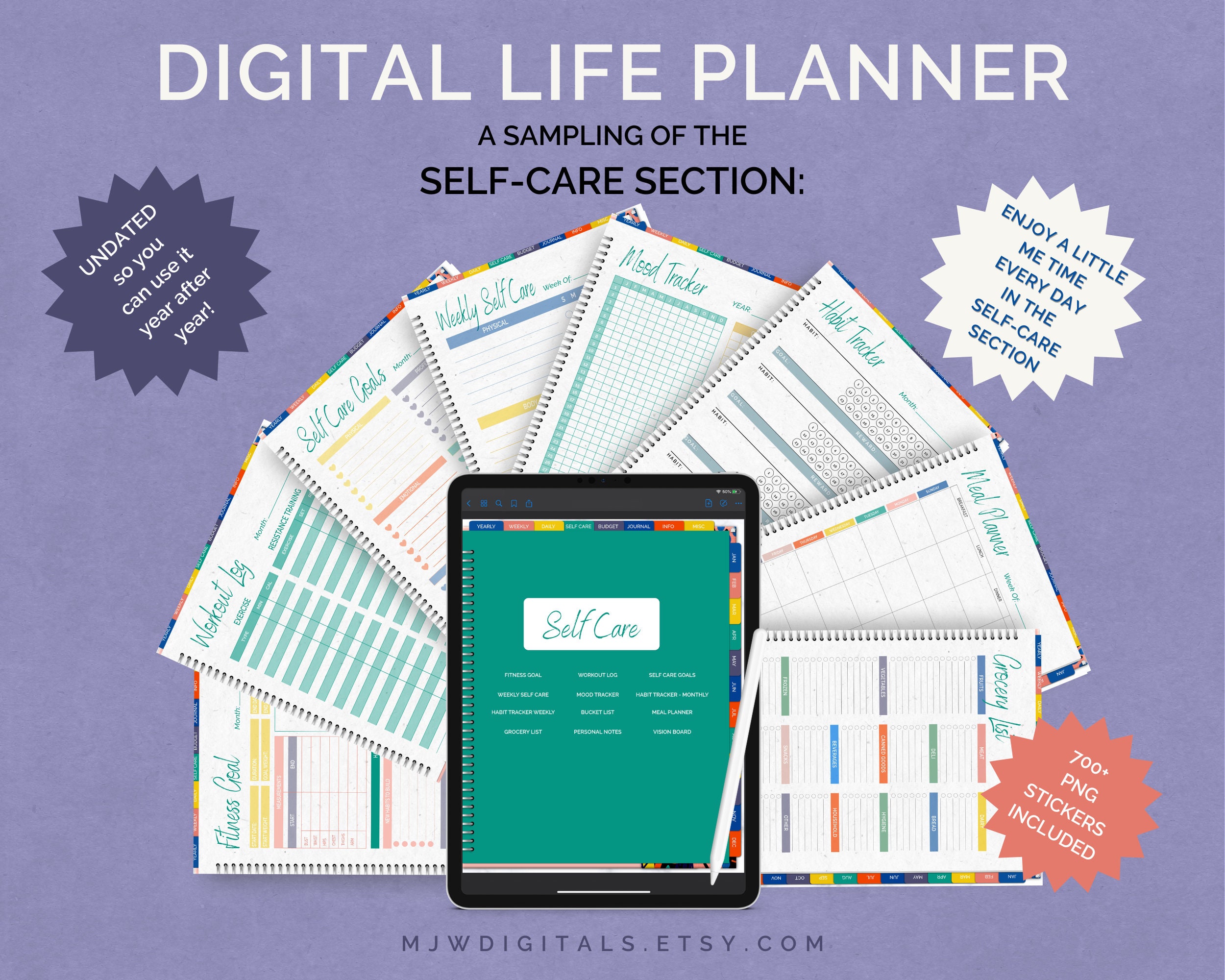 Life Planner & Organizer, Undated, Digital Planner for Note-taking Apps ...