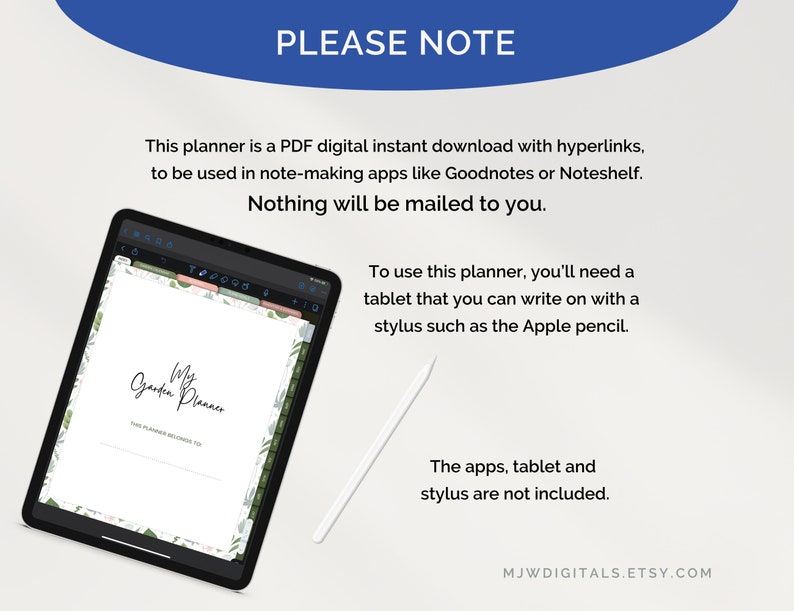 Gardening Digital Planner, iPad Garden Journal, Goodnotes Planner (PDF ...