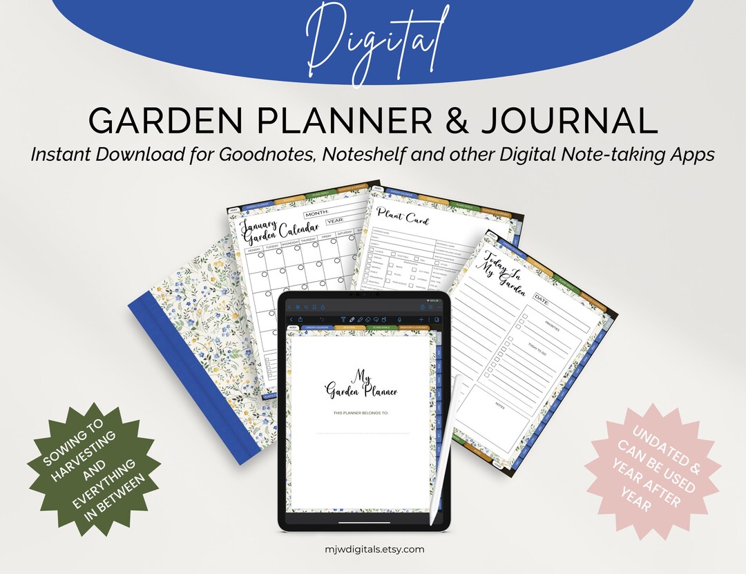 Garden Digital Planner, Garden Journal, Gardener Notebook, Gardening ...
