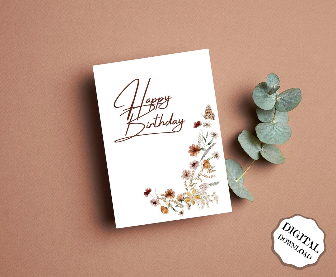 Birthday Card Printable, Birthday Card, Digital Birthday Card ...