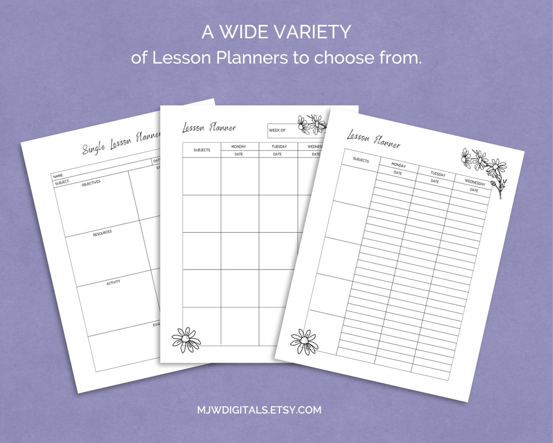 Teacher Planner, Printable Planner, Undated, Lesson Planners, Classroom ...
