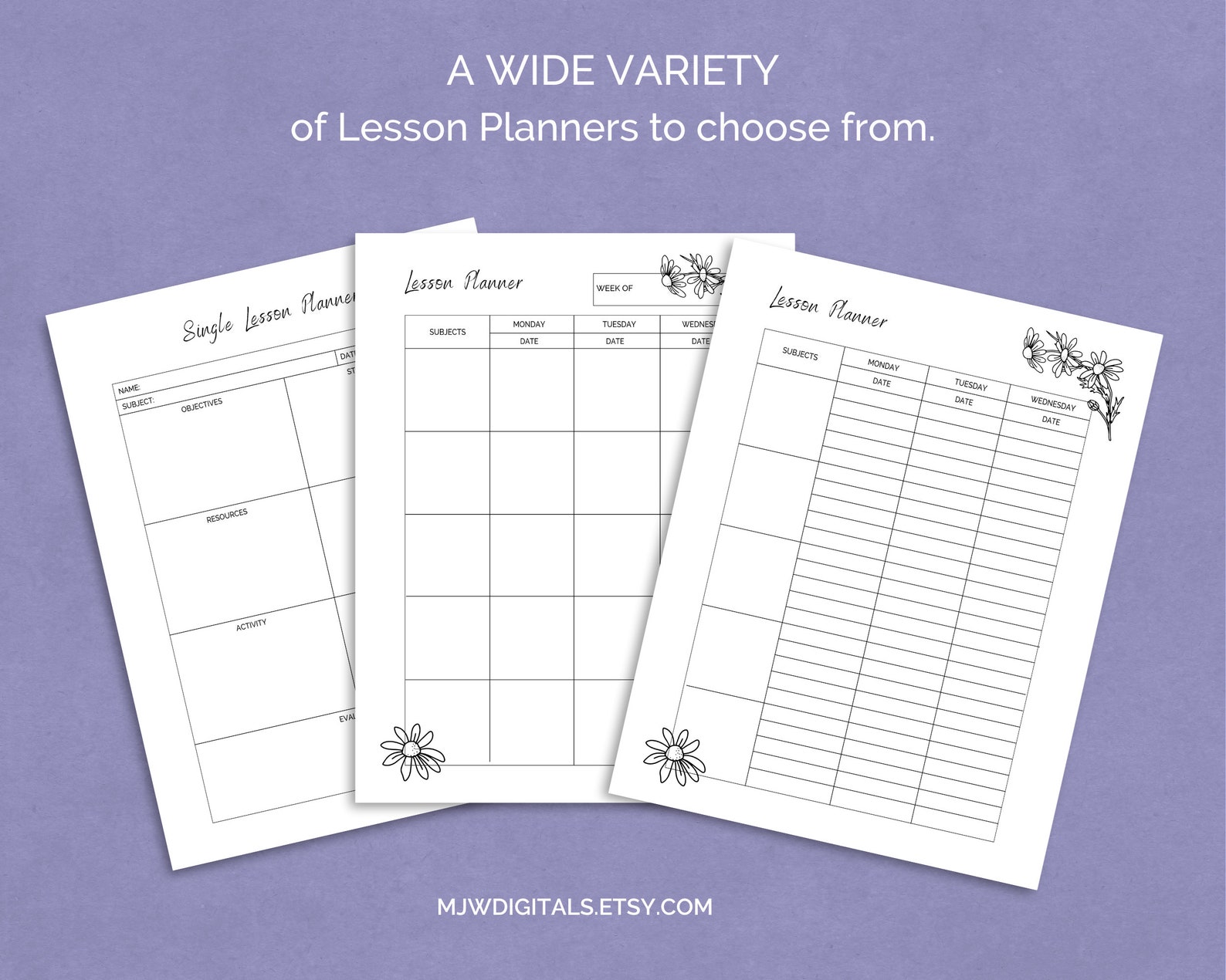Teacher Planner, Printable Planner, Undated, Lesson Planners, Classroom ...