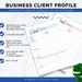 Client Profile, Customer Information Card, Printable Client Profile ...