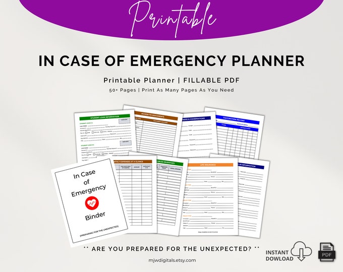 In Case I Go Missing File Template | in Case of Emergency Binder ...