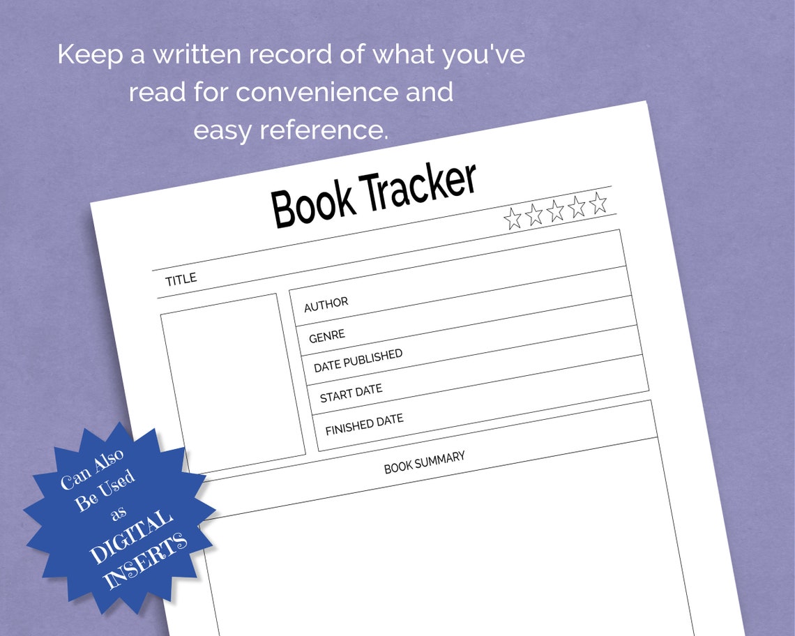 Reading Journal Printable, Minimalist Style for Book Lovers, Deluxe ...