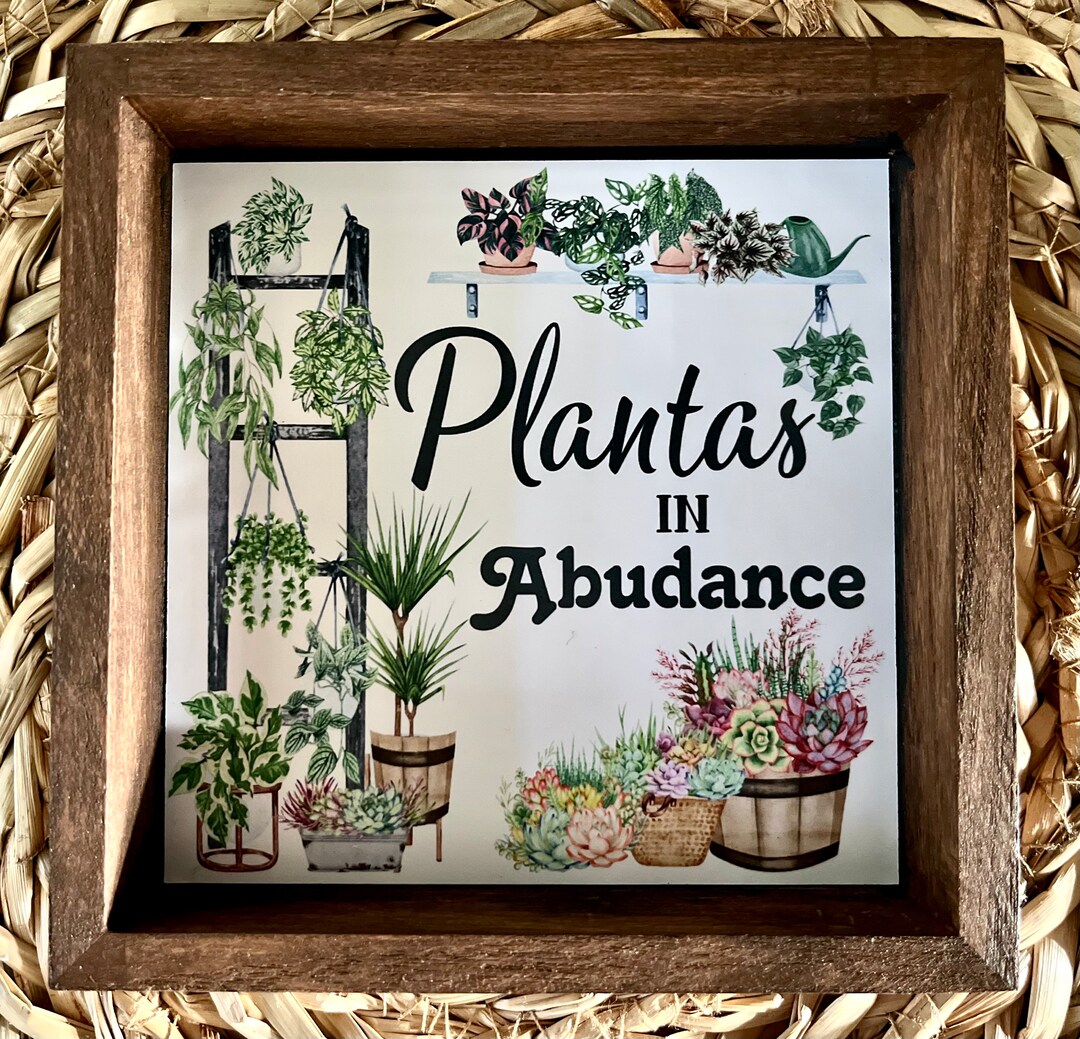 Spanglish Mini Wood Plant Sign 5”x5” - Etsy