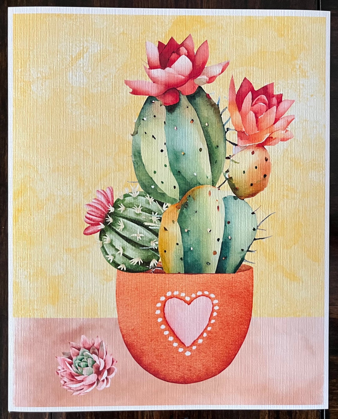 Nopalito/cactus 8X10 Digital Art Print With Mat Total Measurement 11 ...