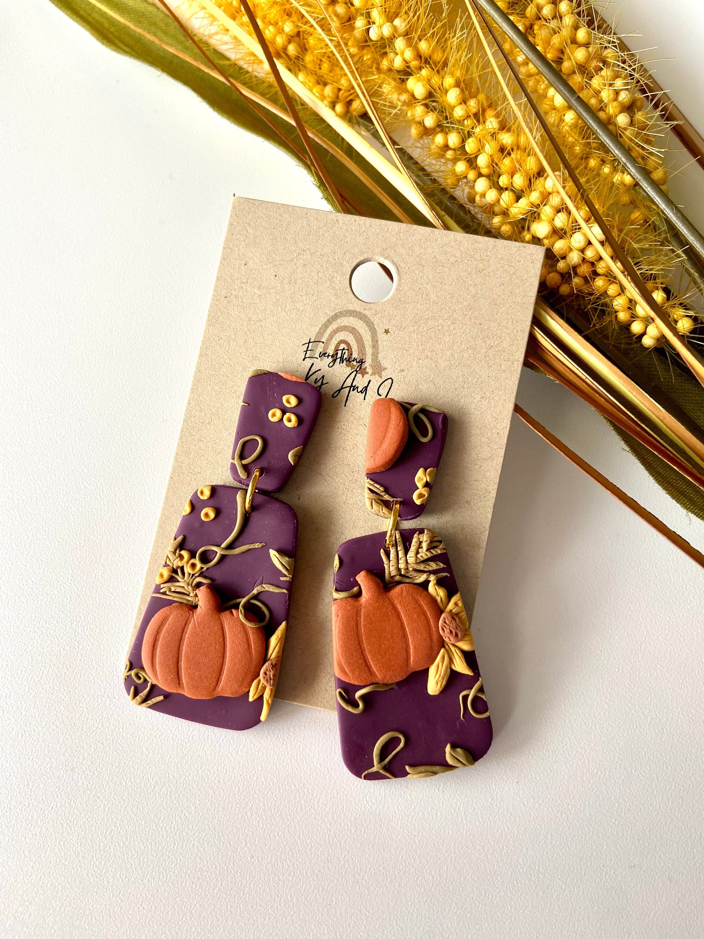 Fall Themed Earrings / Polymer Clay Jewelry / Fall Colors / Clay ...