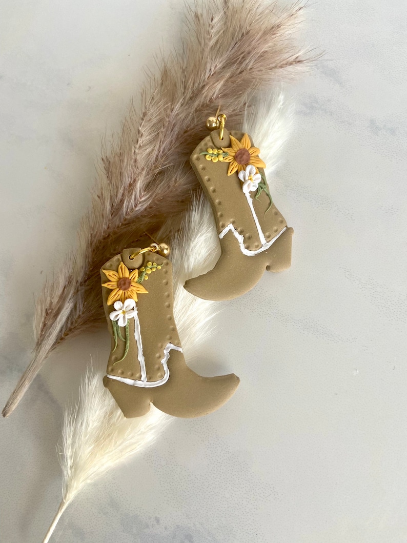Cowboy Boot Earrings / Clay Cowboy Boot Earrings / Western Earrings ...