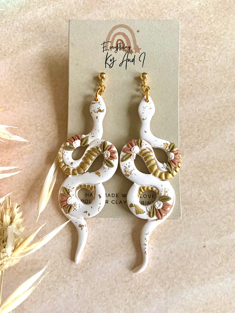 Clay Snake Earrings / Clay Snakes / Serpent Clay Earrings / Snake Clay ...