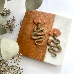 Boho Clay Snake Earrings / Clay Snake Studs / Clay Snake Earrings ...