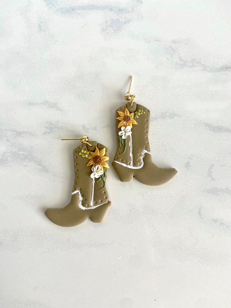 Cowboy Boot Earrings / Clay Cowboy Boot Earrings / Western Earrings ...