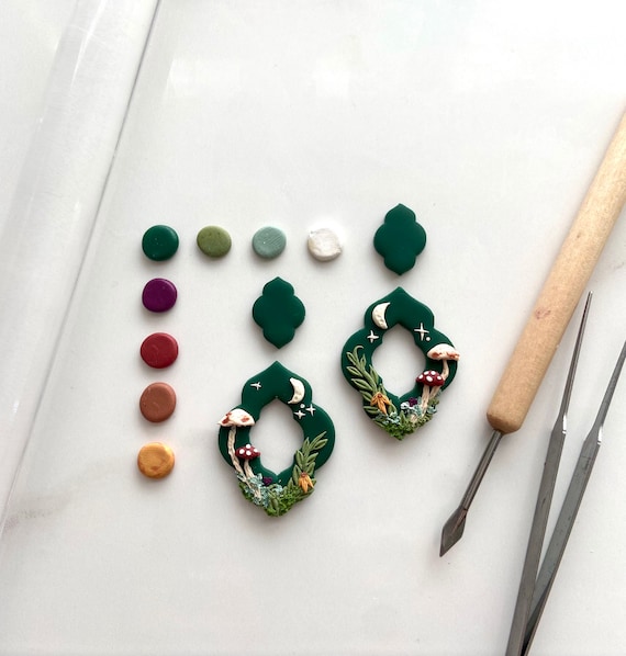 Cottage Core Clay Earrings / Handmade Clay Earrings / Tiny - Etsy