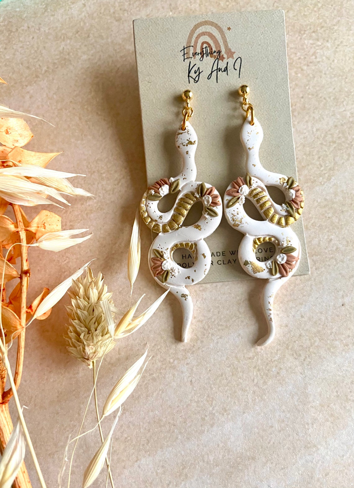 Clay Snake Earrings / Clay Snakes / Serpent Clay Earrings / - Etsy