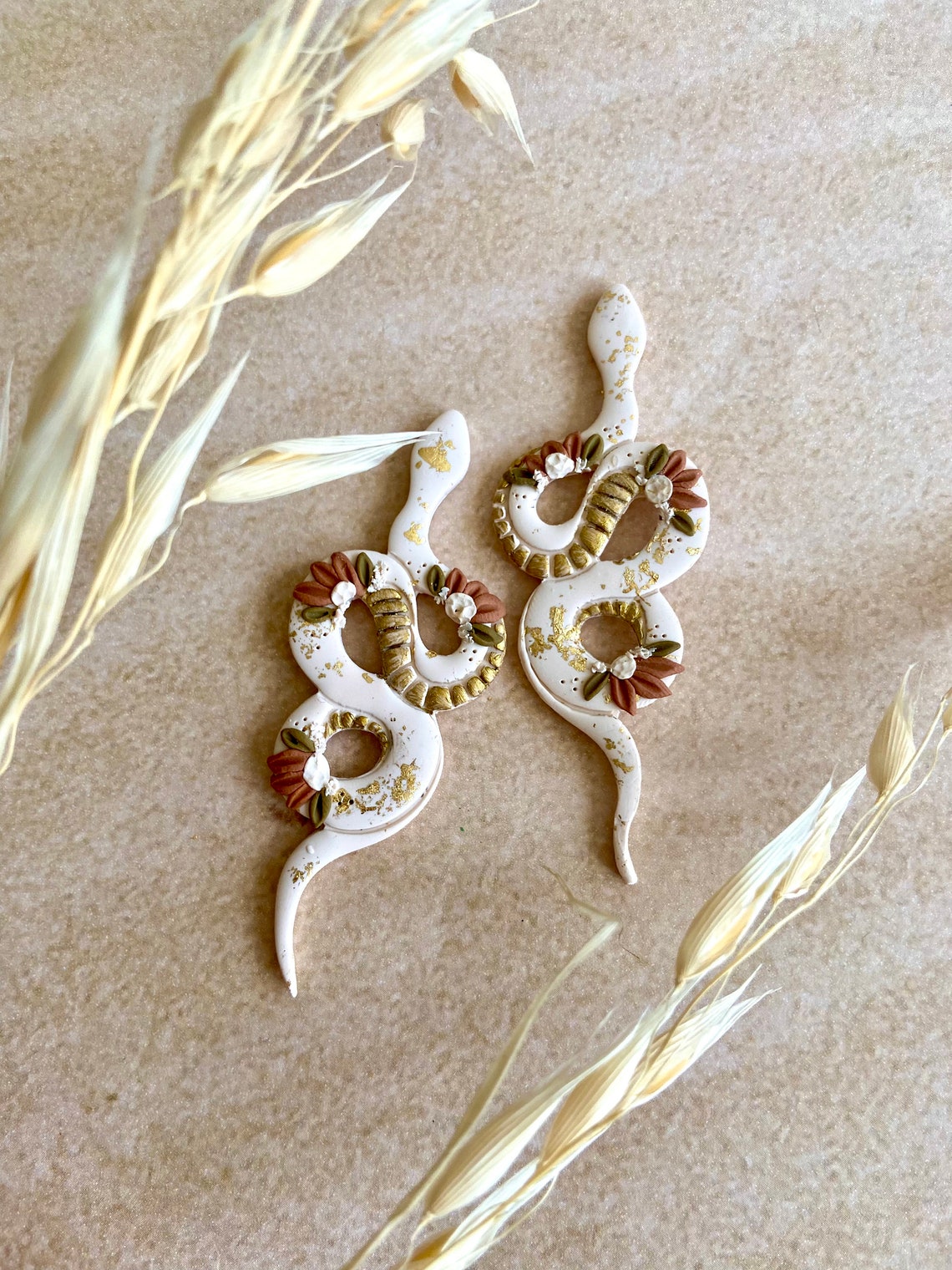 Clay Snake Earrings / Clay Snakes / Serpent Clay Earrings / Snake Clay ...