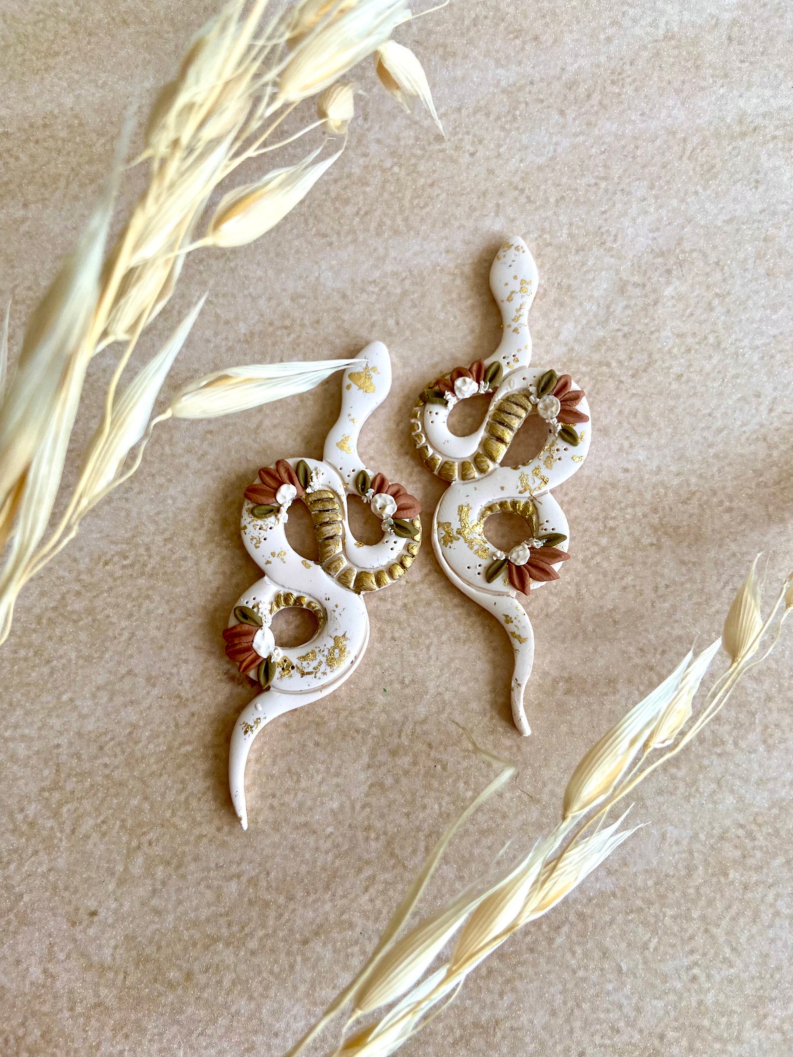 Clay Snake Earrings / Clay Snakes / Serpent Clay Earrings / Snake Clay ...