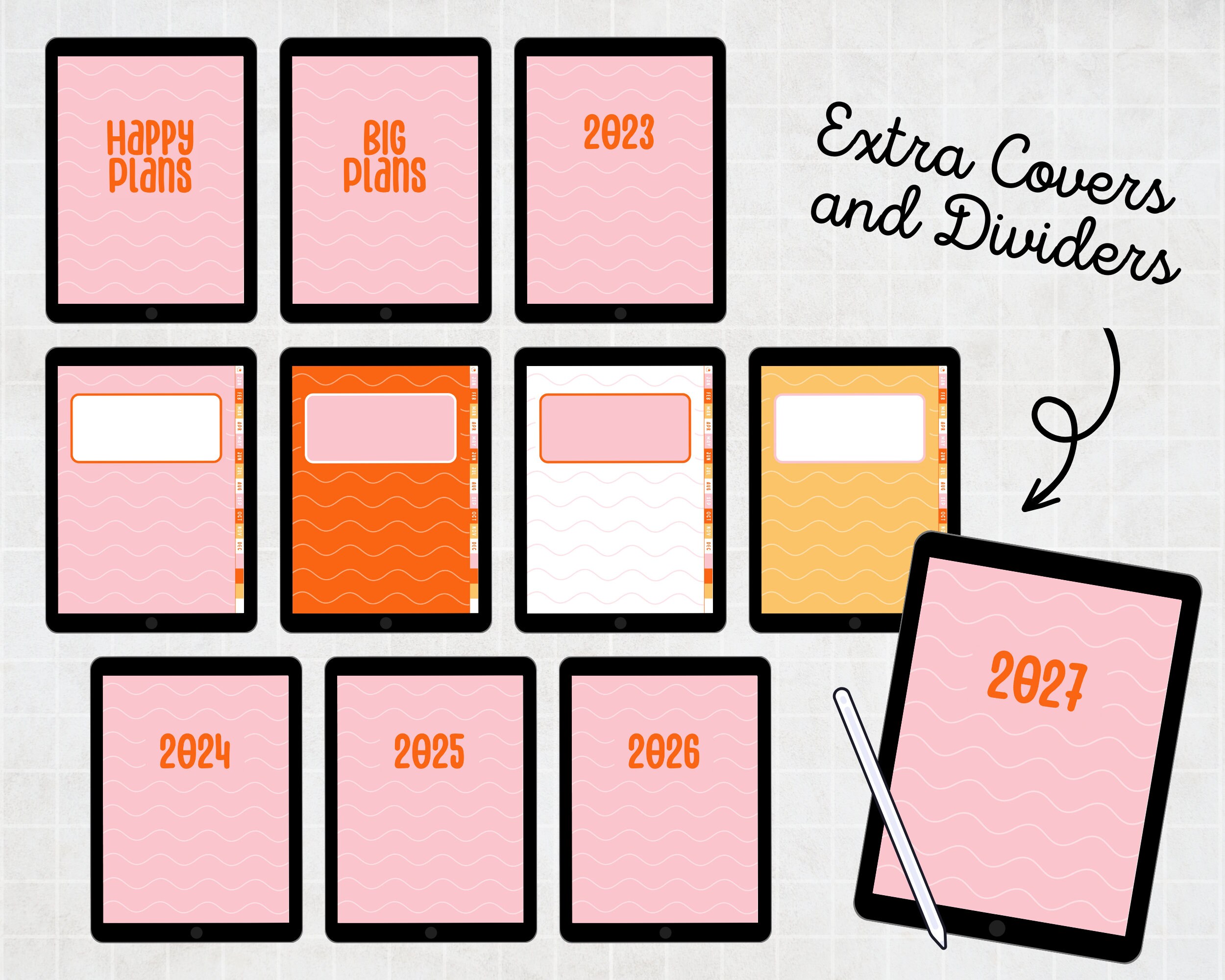 Undated Digital Planner, Happy Plans, Goodnotes 5, iPad Planning ...