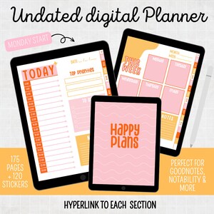 Undated Digital Planner, Happy Plans, Goodnotes 5, iPad Planning ...