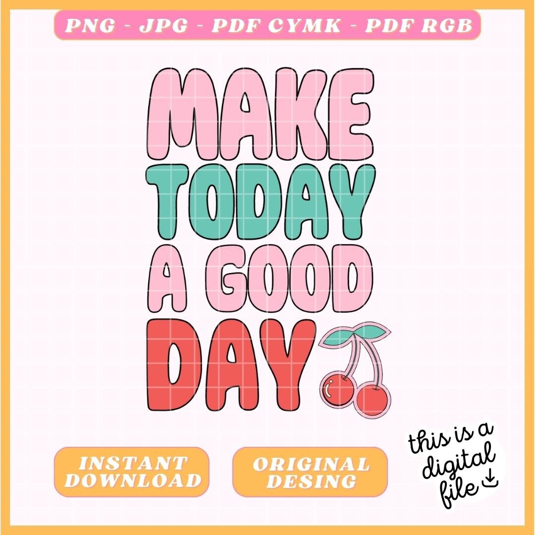 Trendy Stickers - Good Day - Instant Digital Download - Laptop Stickers ...