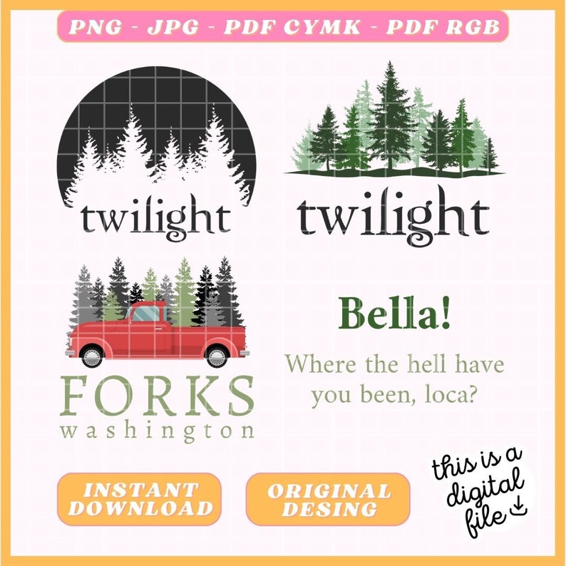 Twilight Stickers Bundle - Crepúsculo Saga - Instant Digital Download ...
