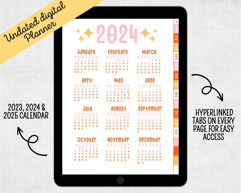 Undated Digital Planner, Happy Plans, Goodnotes 5, iPad Planning ...