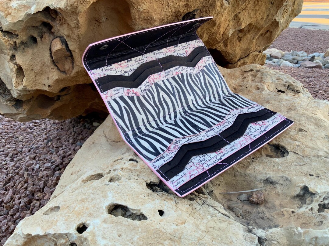 Wallet Pink, Black Zebra Print for Women. Billfold Snap Closure Juno ...