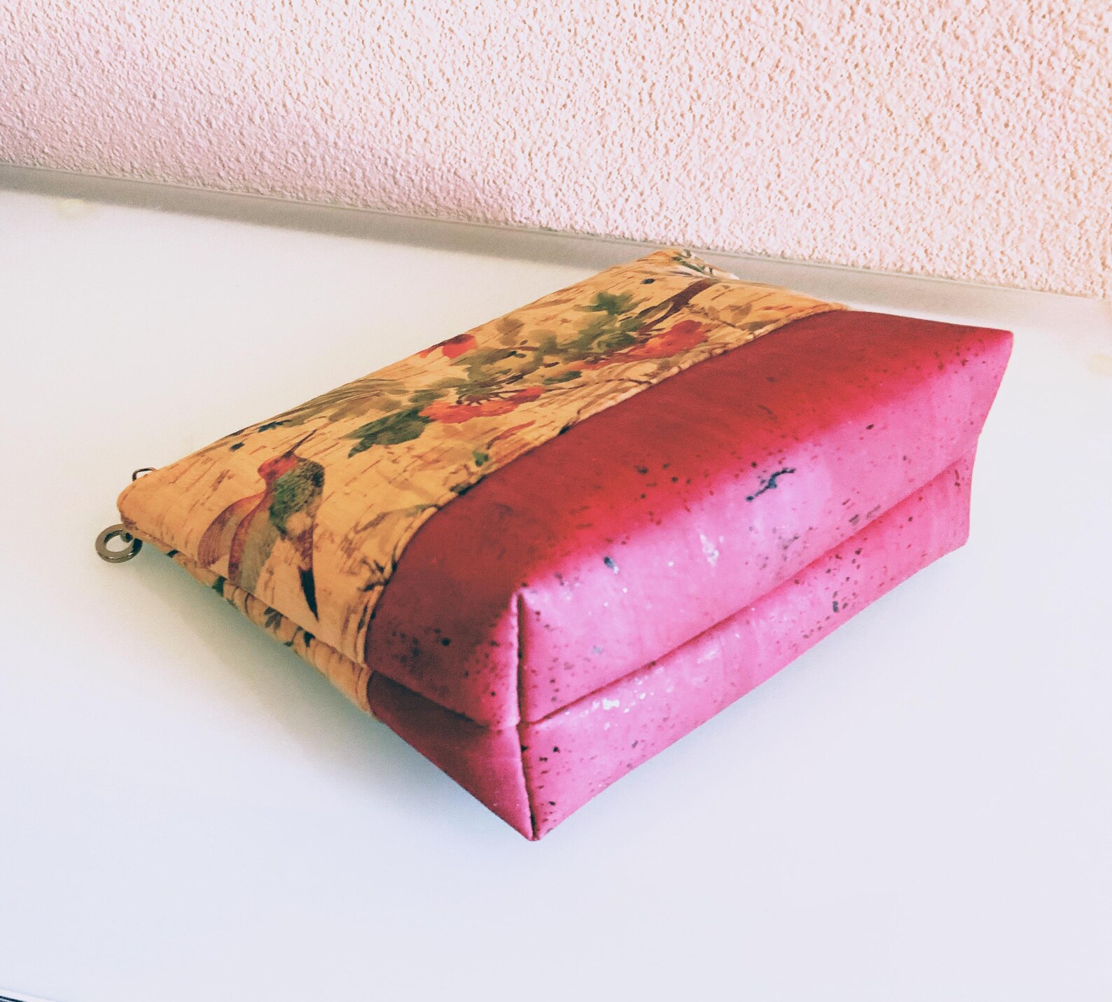 Sock Knitting Project Bag Cork Zipper Pouch. Cosmetic Bag, Purse ...