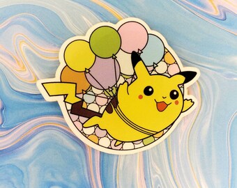 Surfing Pikachu Pokemon Inspired Sticker - Etsy