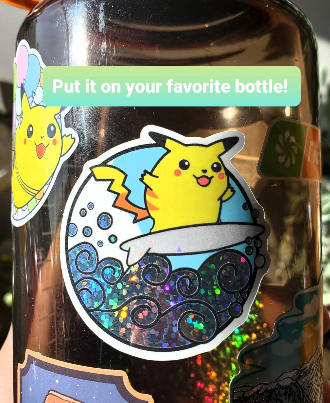Surfing Pikachu Pokemon Inspired Sticker - Etsy