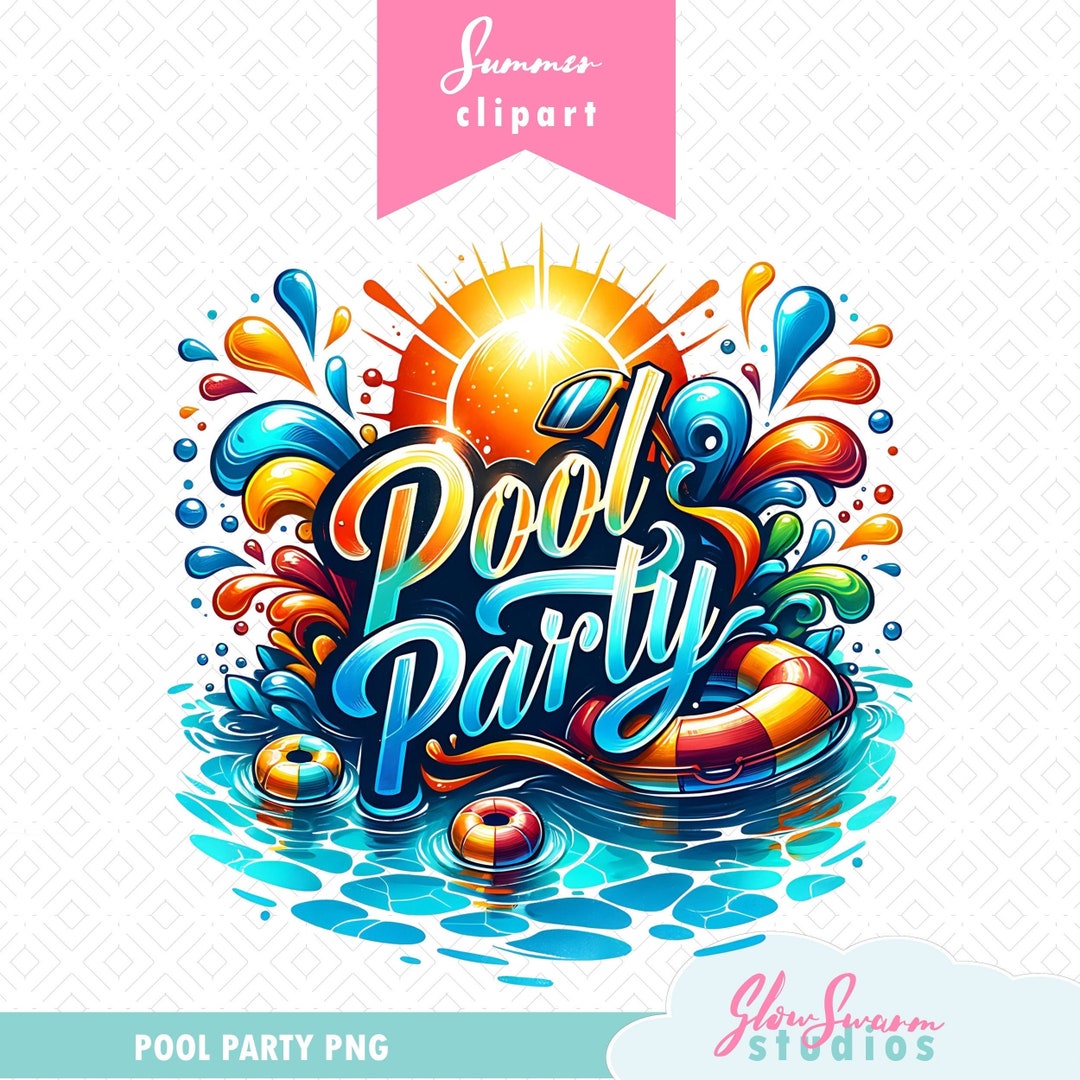 Pool Party PNG, Summer Beach Clipart, Beach Party Clipart, Cute Summer ...