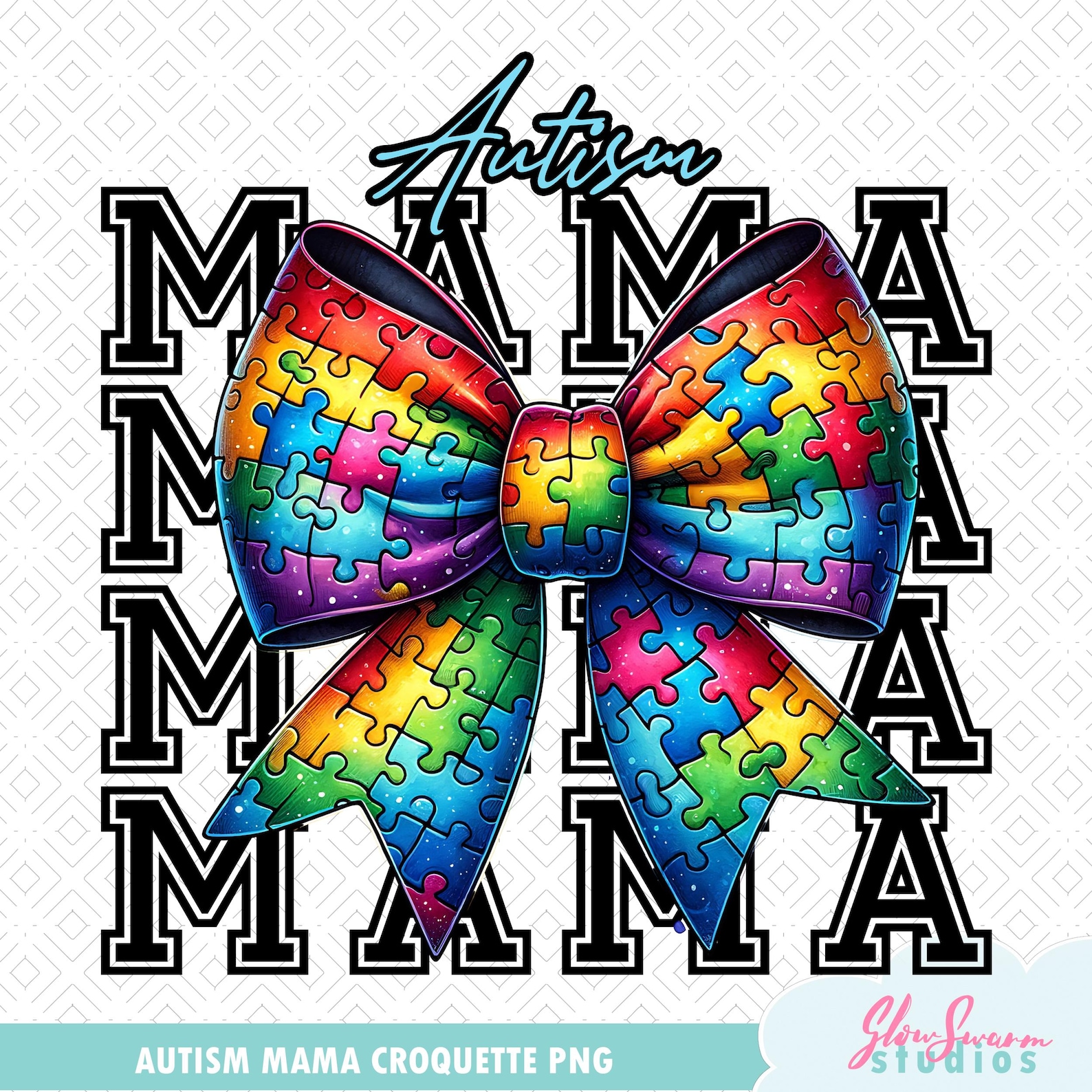 Autism Mama Png, Autism Bow Png, Autism Awareness Png, Coquette Bow Png ...